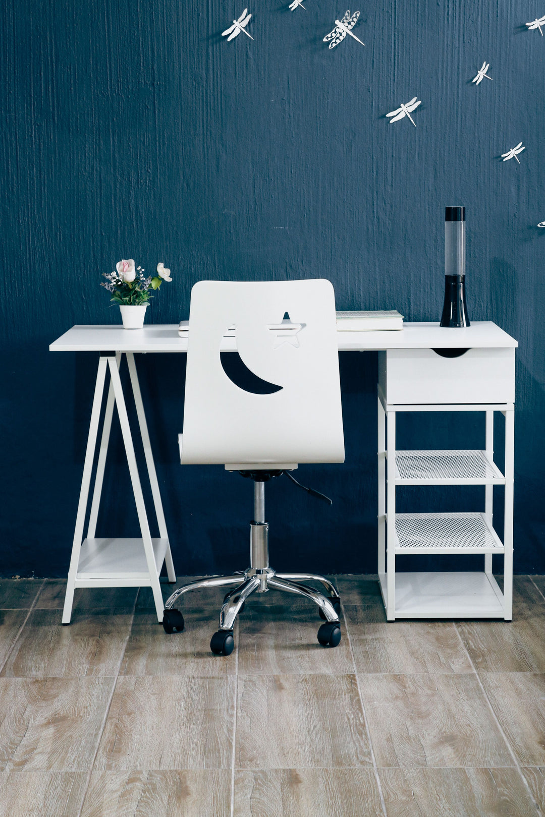 Kids Mini Space Saver Study Desk With Shelves