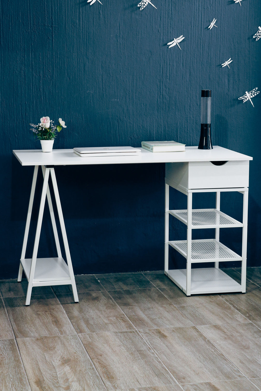 Kids Mini Space Saver Study Desk With Shelves