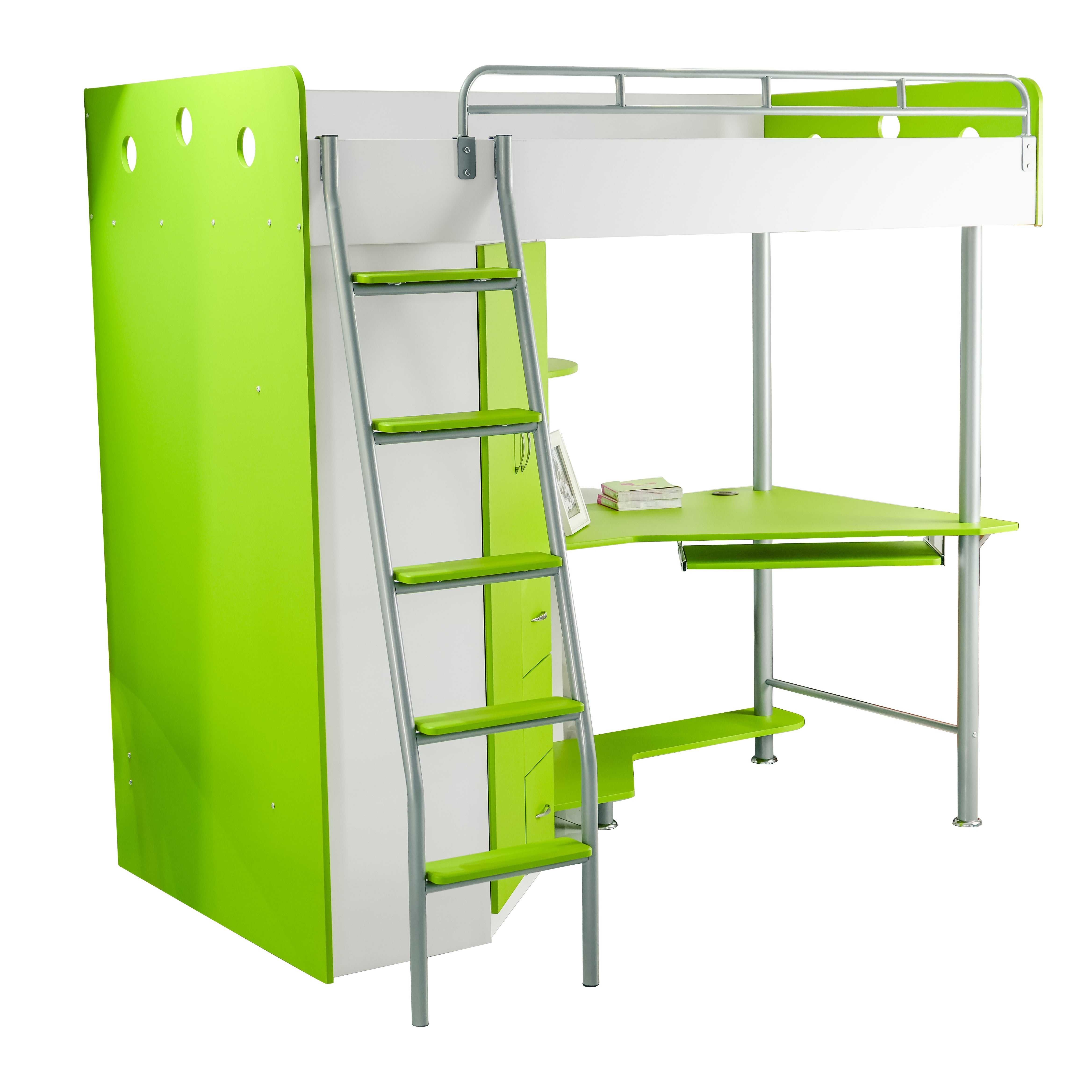 Teenage Loft Combination Bunk Bed with Built-In Study Desk